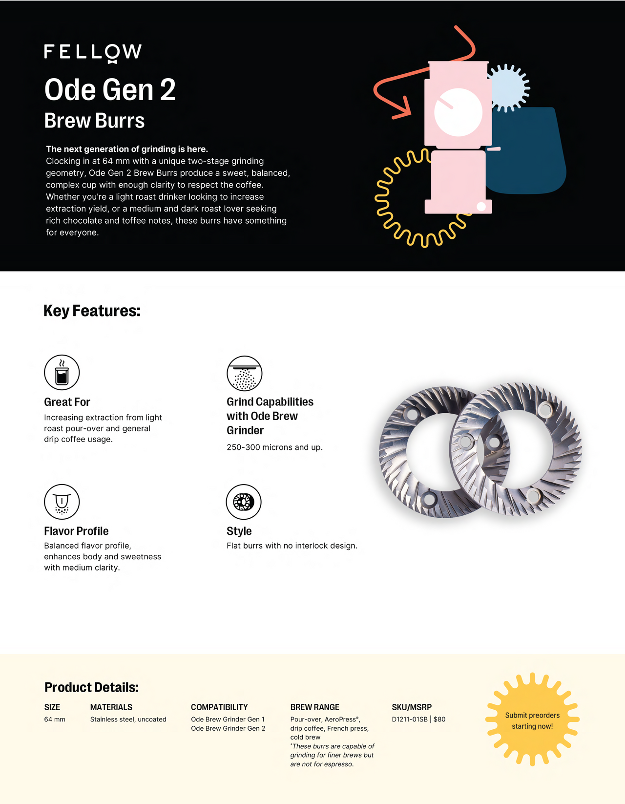 Fellow Ode Brew Grinder Gen 2 – Supreme Roastworks